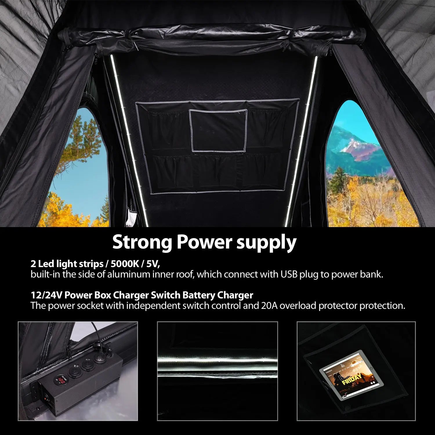 4x4 Camping car truck pop up triangle hardshell rooftop tent ...
