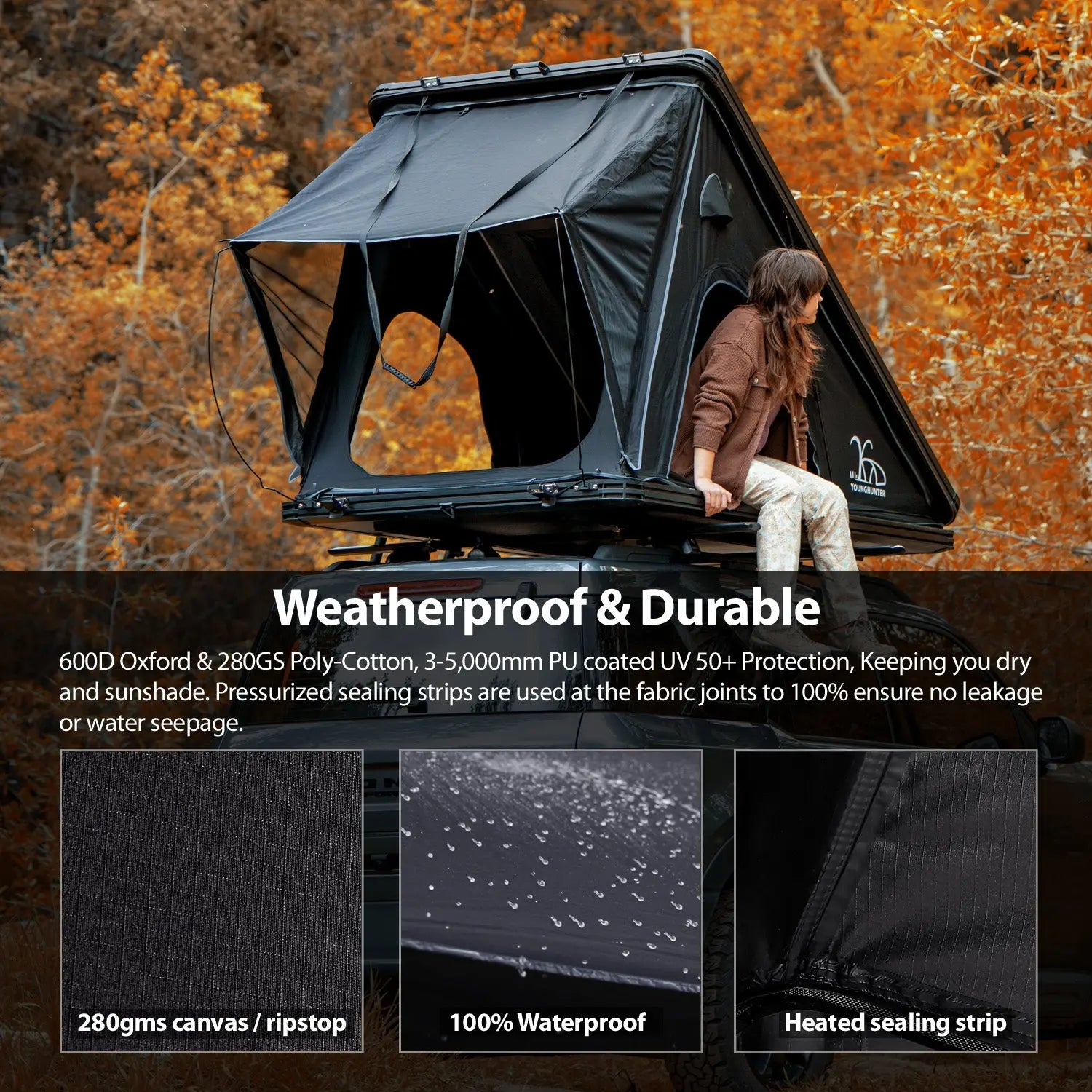 4x4 Camping car truck pop up triangle hardshell rooftop tent ...
