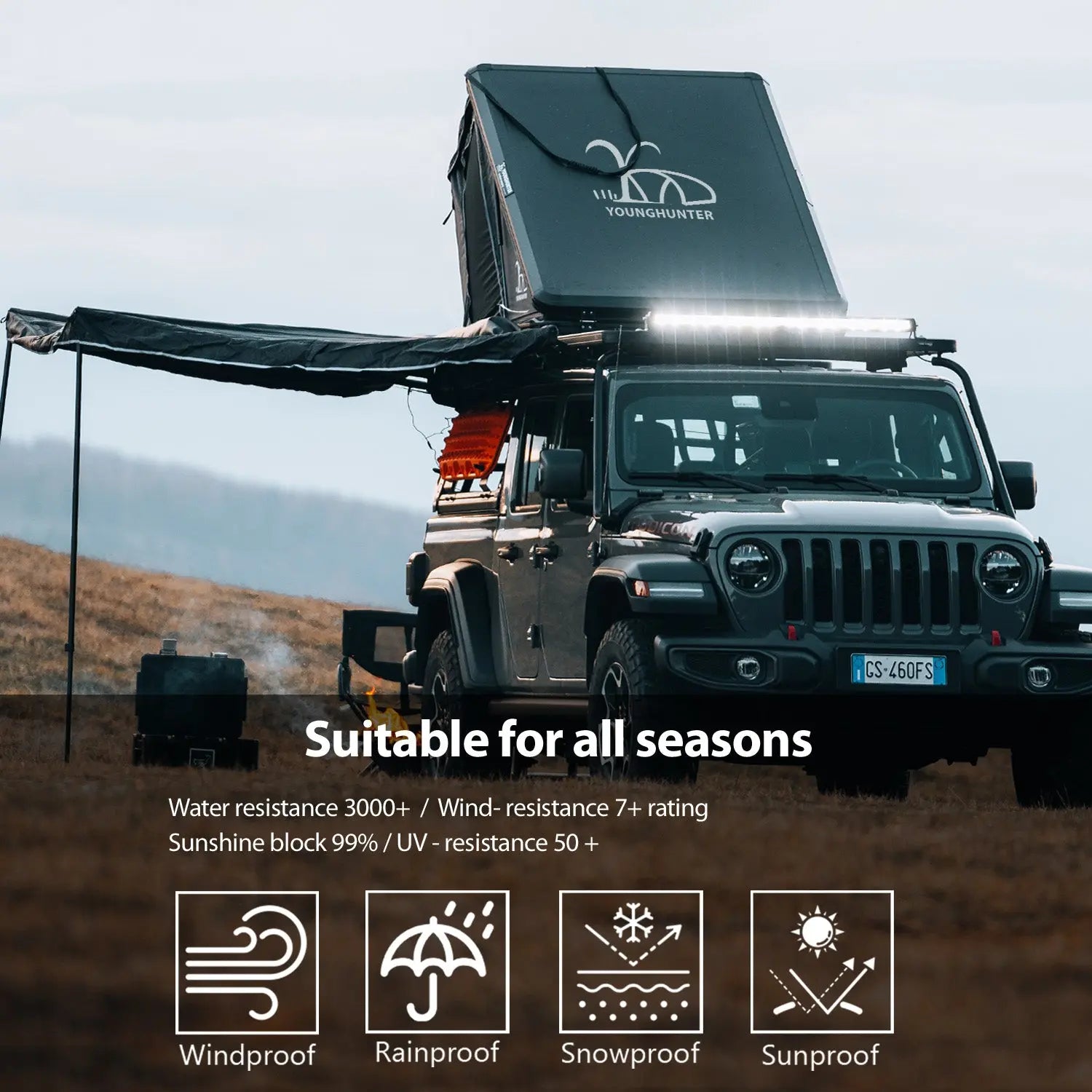 4x4 Camping car truck pop up triangle hardshell rooftop tent ...