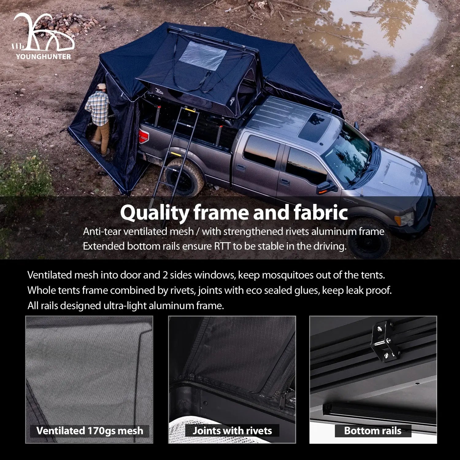 Aluminum Rollover Hard Shell Roof Top Tent for SUVs – Younghunter