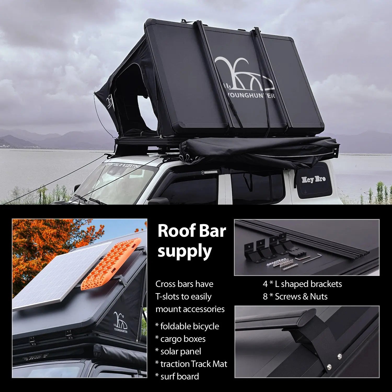 Aluminum Rollover Hard Shell Roof Top Tent for SUVs – Younghunter