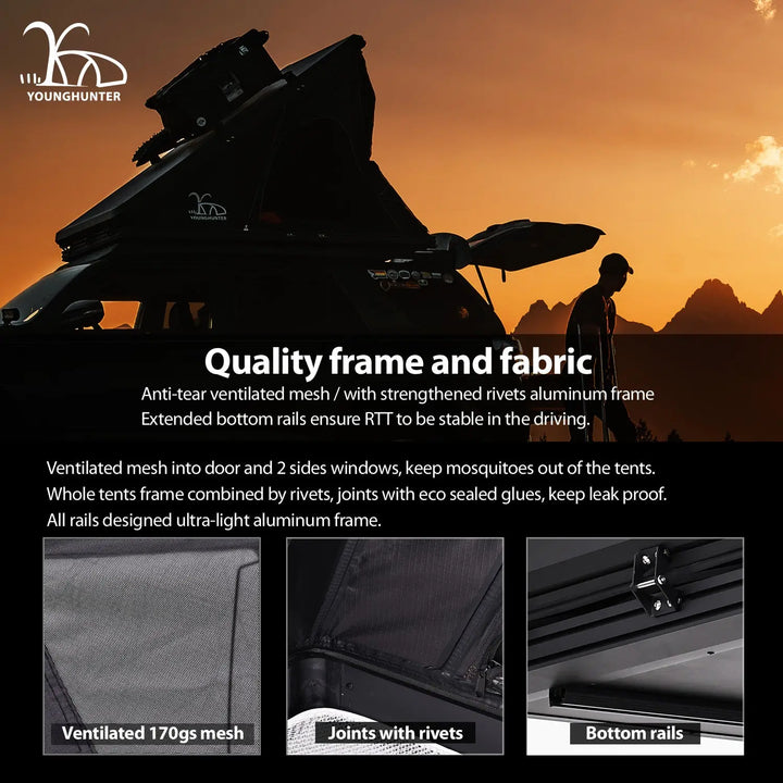 RTT Triangular Aluminum Hard Shell Car Camping SUV Rooftop Tent ...